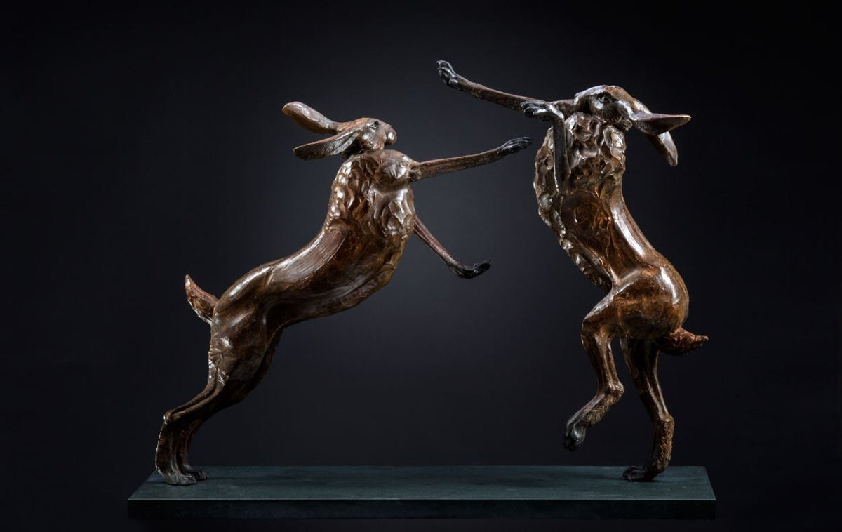 'Hares Boxing' Limited Edition Bronze Sculpture by Ian Greensitt – The ...